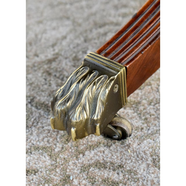 Vintage Council Inlaid Mahogany Oval Coffee Table W/Brass Capped Feet ...