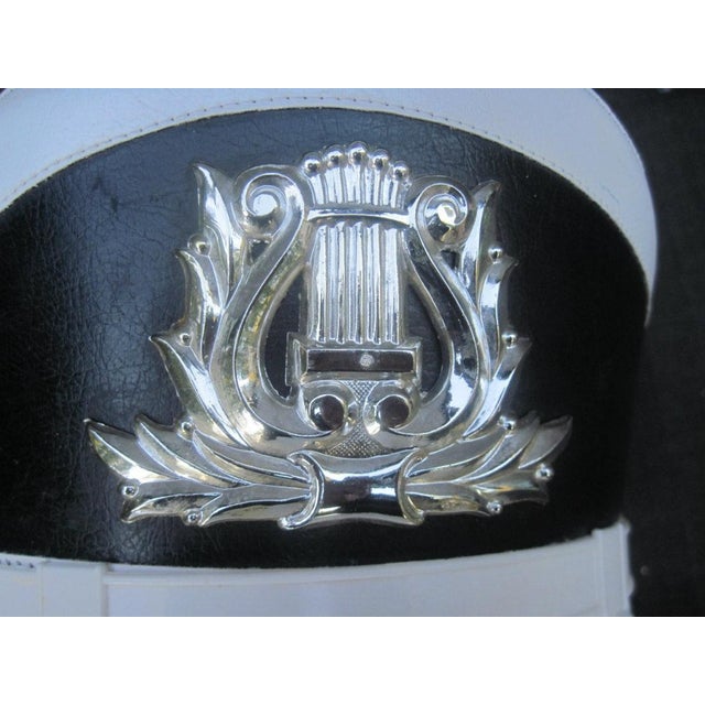 Blue & White Shako Band Hat | Chairish