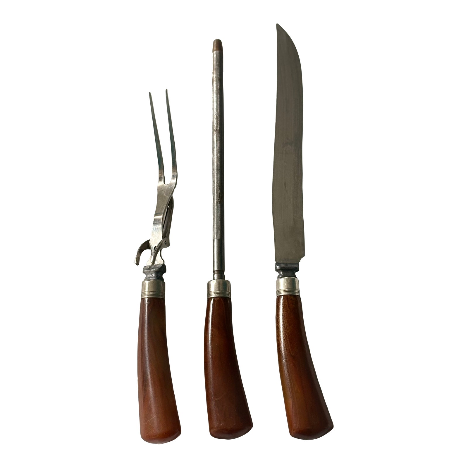 Early 20th Century Sheffield England Carving Set- 3 Pieces | Chairish