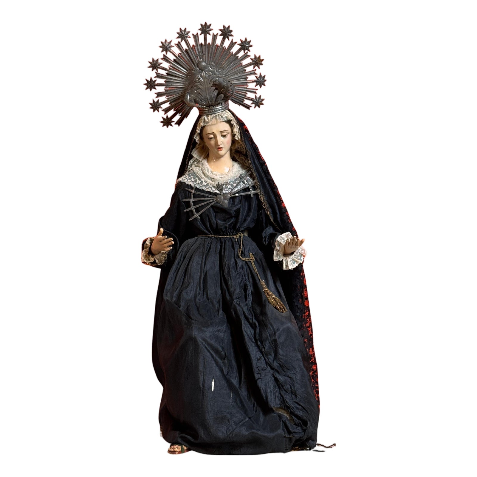 Our Lady of Sorrows Dressed in Robes, 19th Century | Chairish