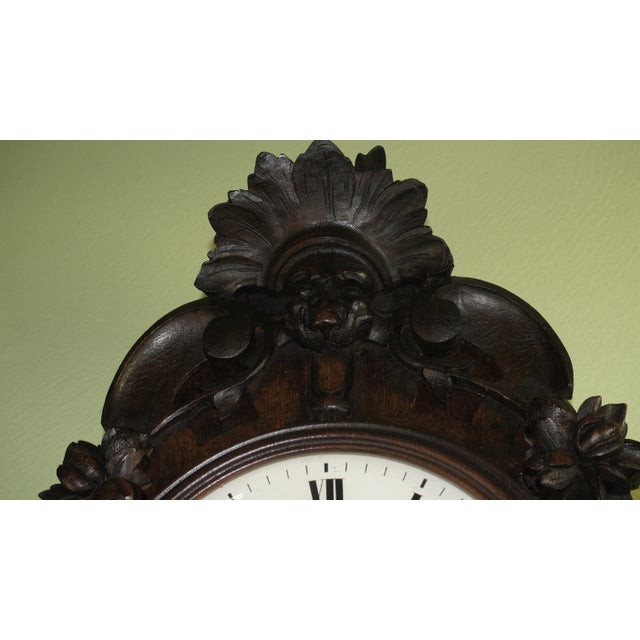 1860-1889 Grand French Carved Wooden Clock Cartel by Samuel Marti & Cie ...