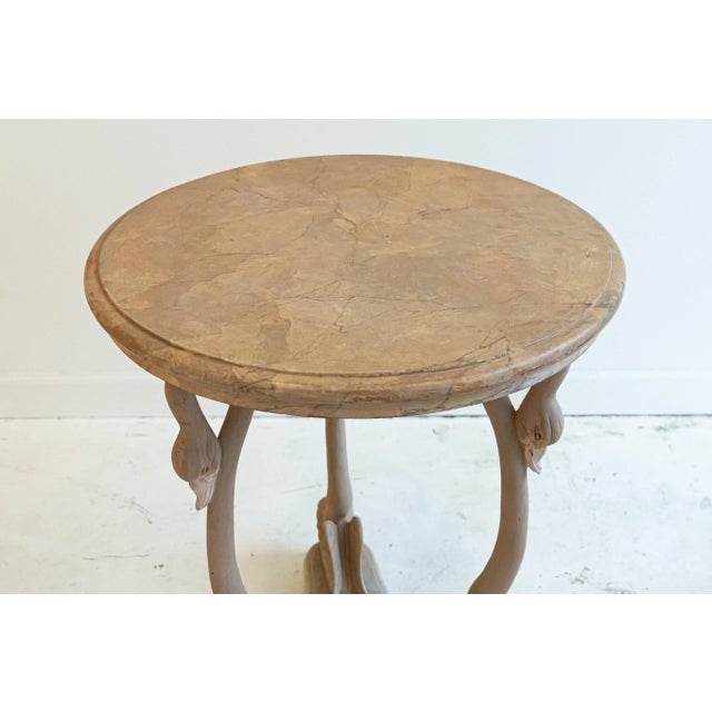Faux Marble Swan Table | Chairish
