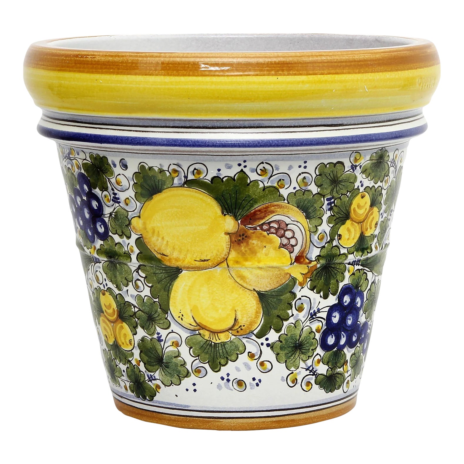 Large Round Tuscan Terracotta Planter | Chairish