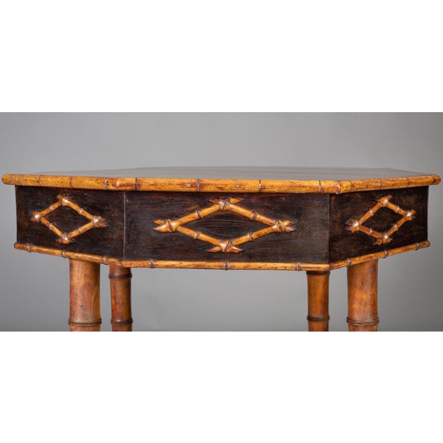 Antique Faux Bamboo Center Table | Chairish