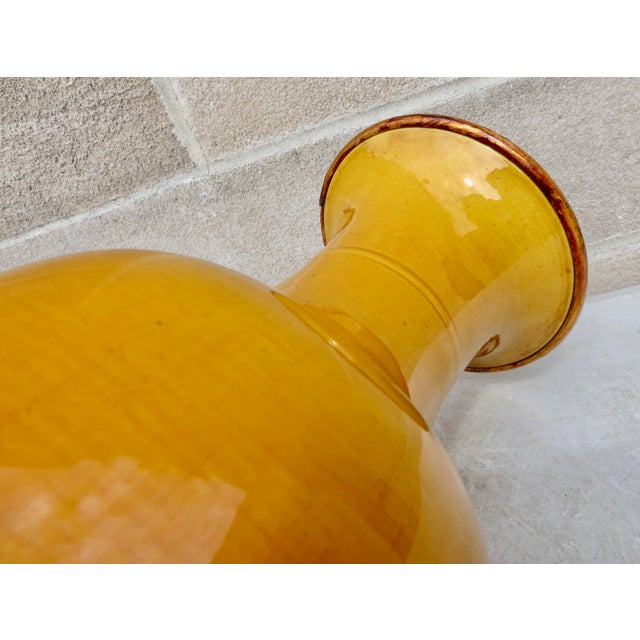 Antique Chinese Yellow Glaze Vase Lamp | Chairish