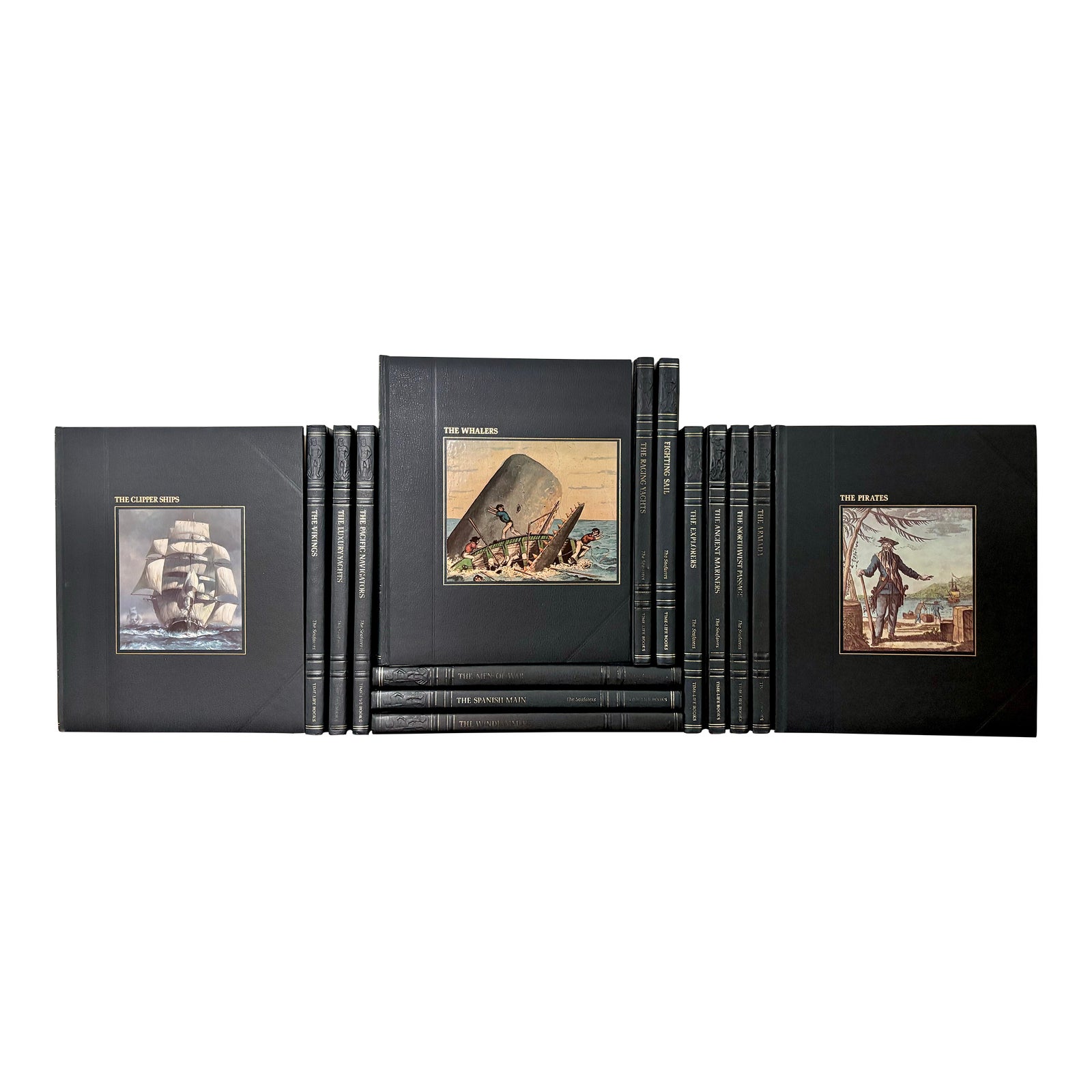 1970s The Seafarers Time Life Leather Bound Book Set - Set of 15 | Chairish