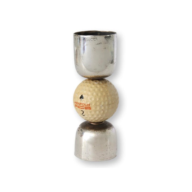 Mid 20th Century Gucci Penfold Golf Ball Double Cocktail Jigger | Chairish