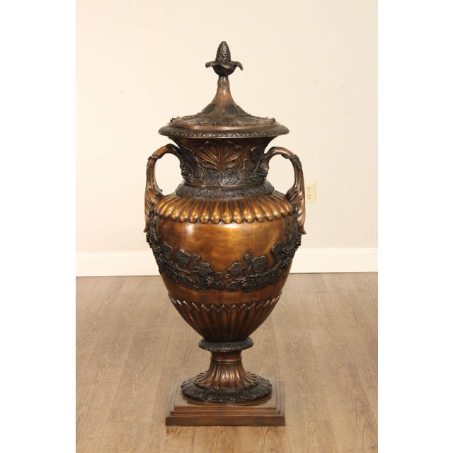 Roman Classical Style Palatial Bronze Urns - A Pair | Chairish