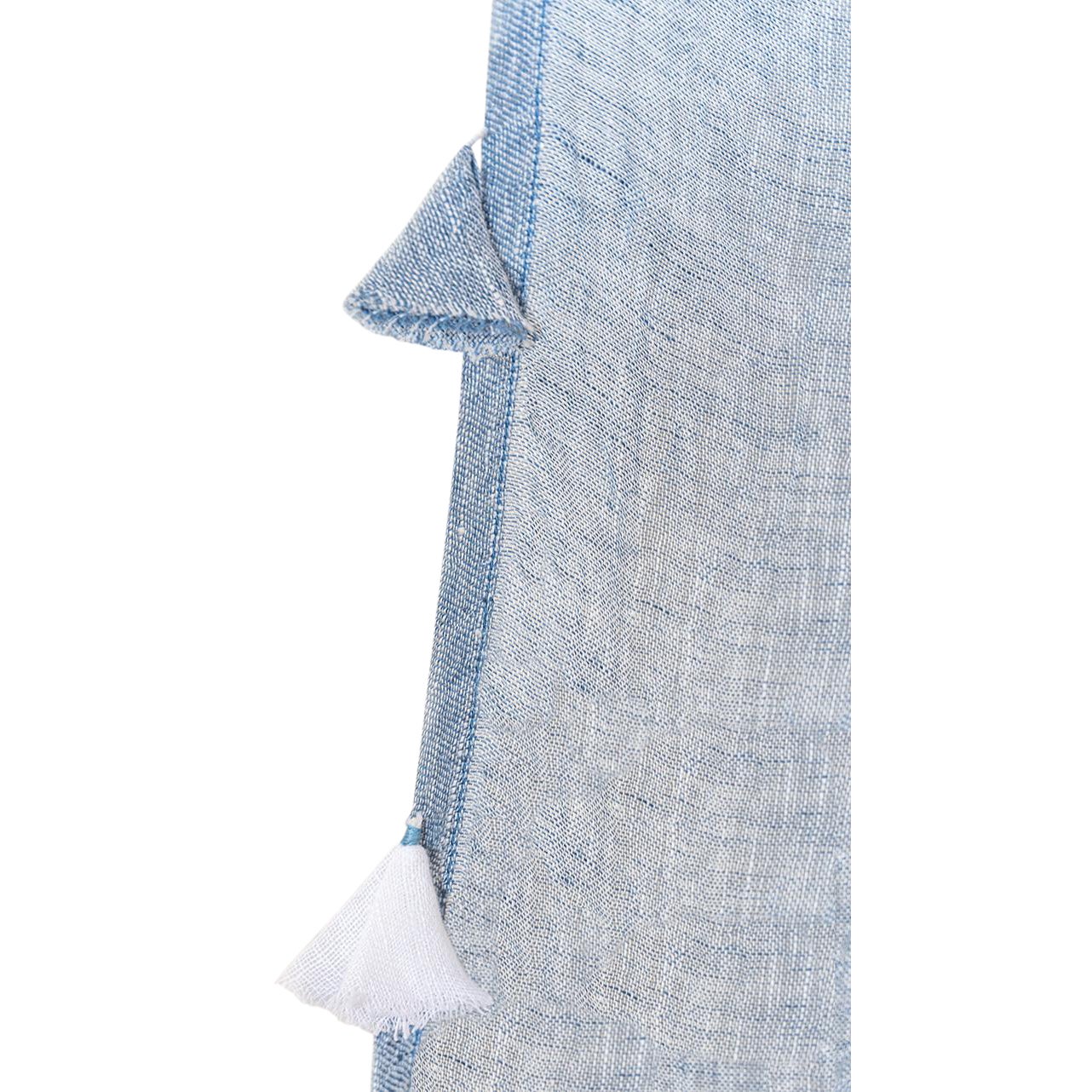Anaya Chambray Linen Curtain With Tassels 50x108 | Chairish