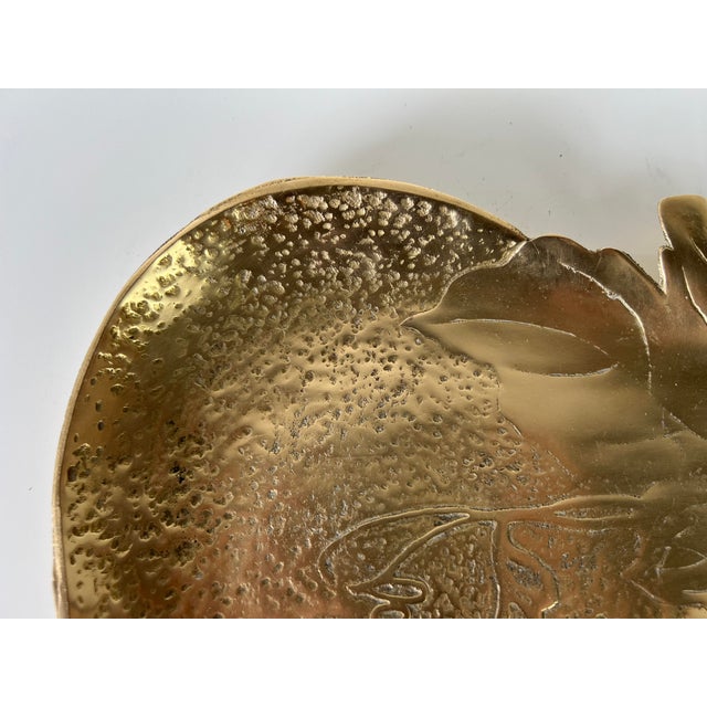 Vintage Hammered Solid Brass Pear Shape Decorative Dish | Chairish