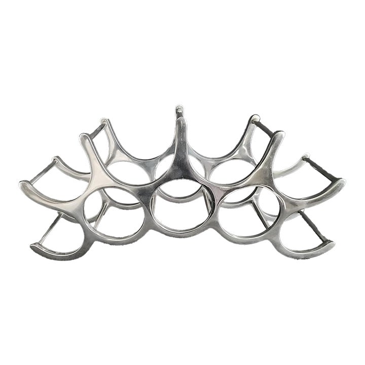 Vintage Mid-Century Modern Michael Noll Aluminum 9 Bottle Wine Rack ...