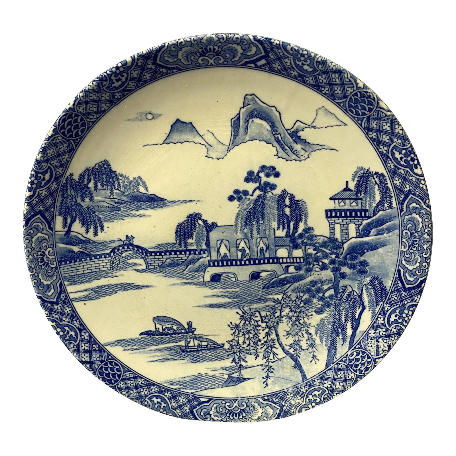 Antique Asian Inspired Large Platter | Chairish