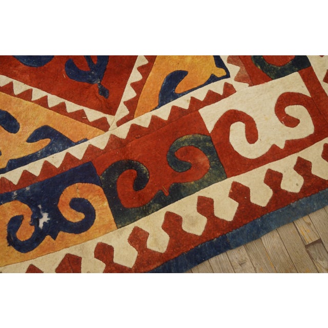 Late 19th Century Kirghiz Felt Shyrdak Carpet ( 6' X 12' - 188 X 365 ...