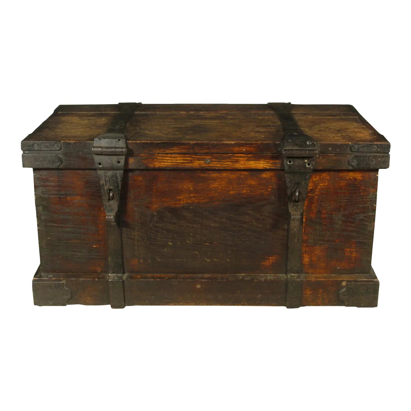 18th-Century American Iron Bound Cash Box | Chairish