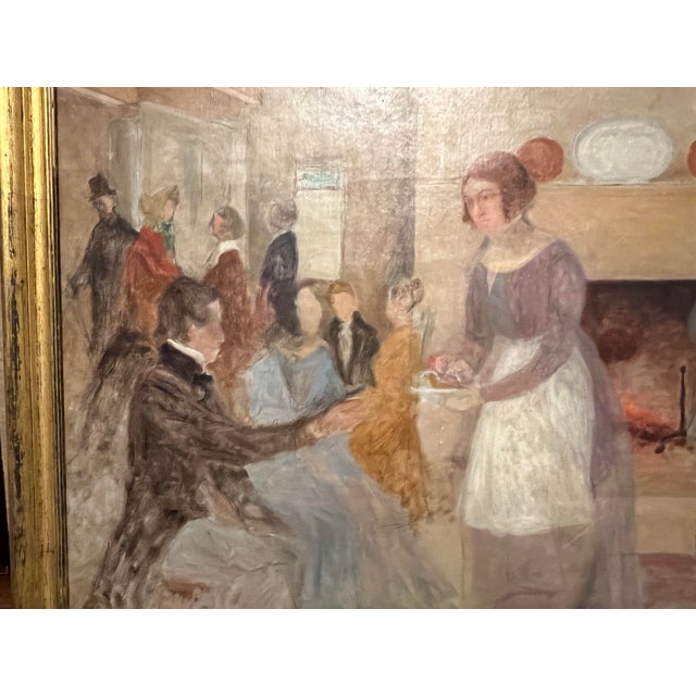 Early 19th Century Early American Social Realism Oil on Canvas Painting ...