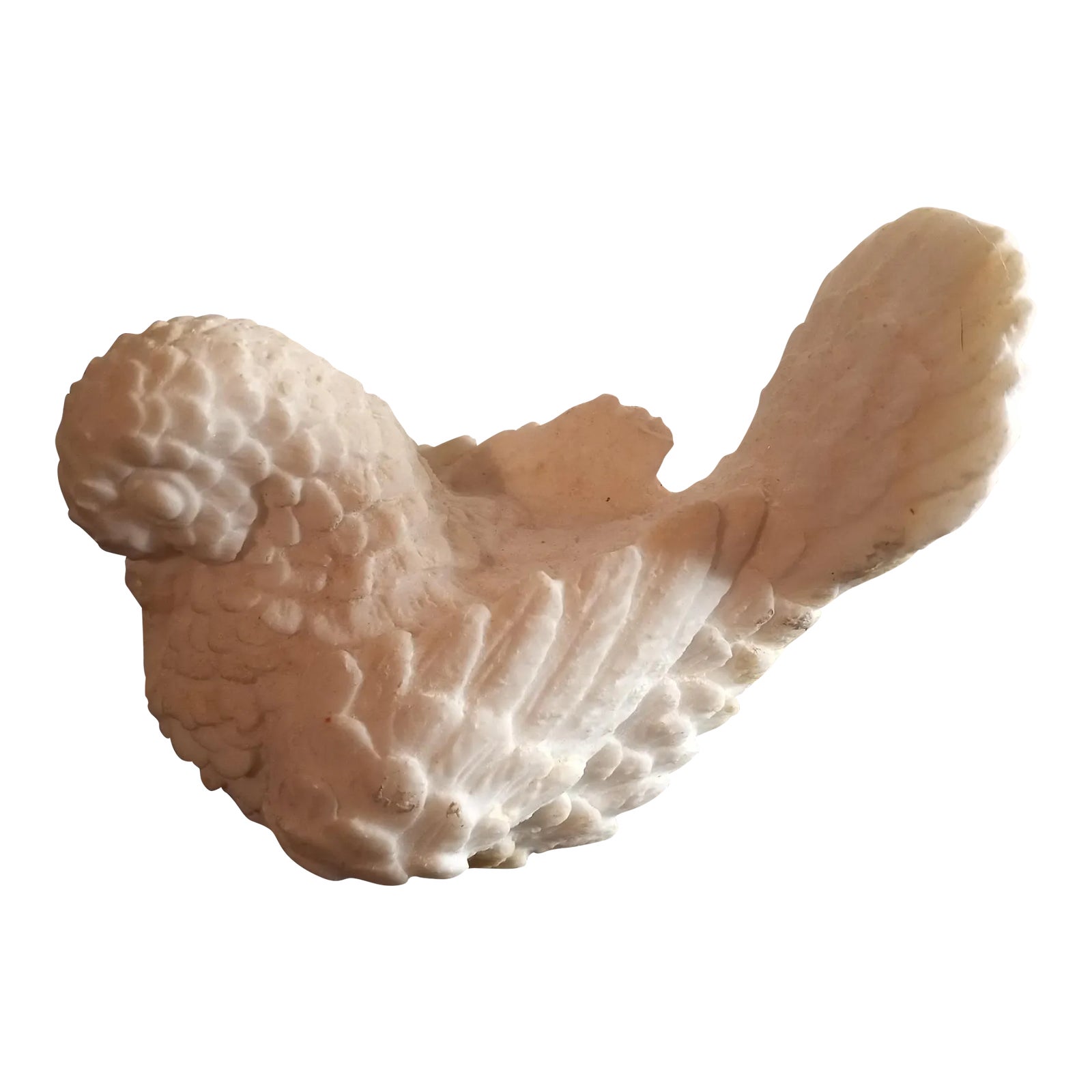 White Alabaster Bird Figurine | Chairish