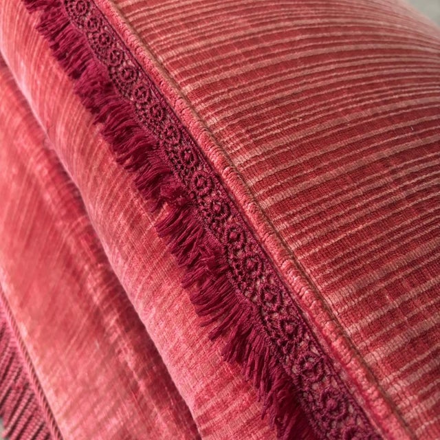 Vintage Pouf in Red Fabric | Chairish