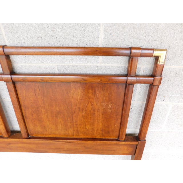 Drexel Heritage Accolade Ll Campaign Style Queen Size Headboard | Chairish