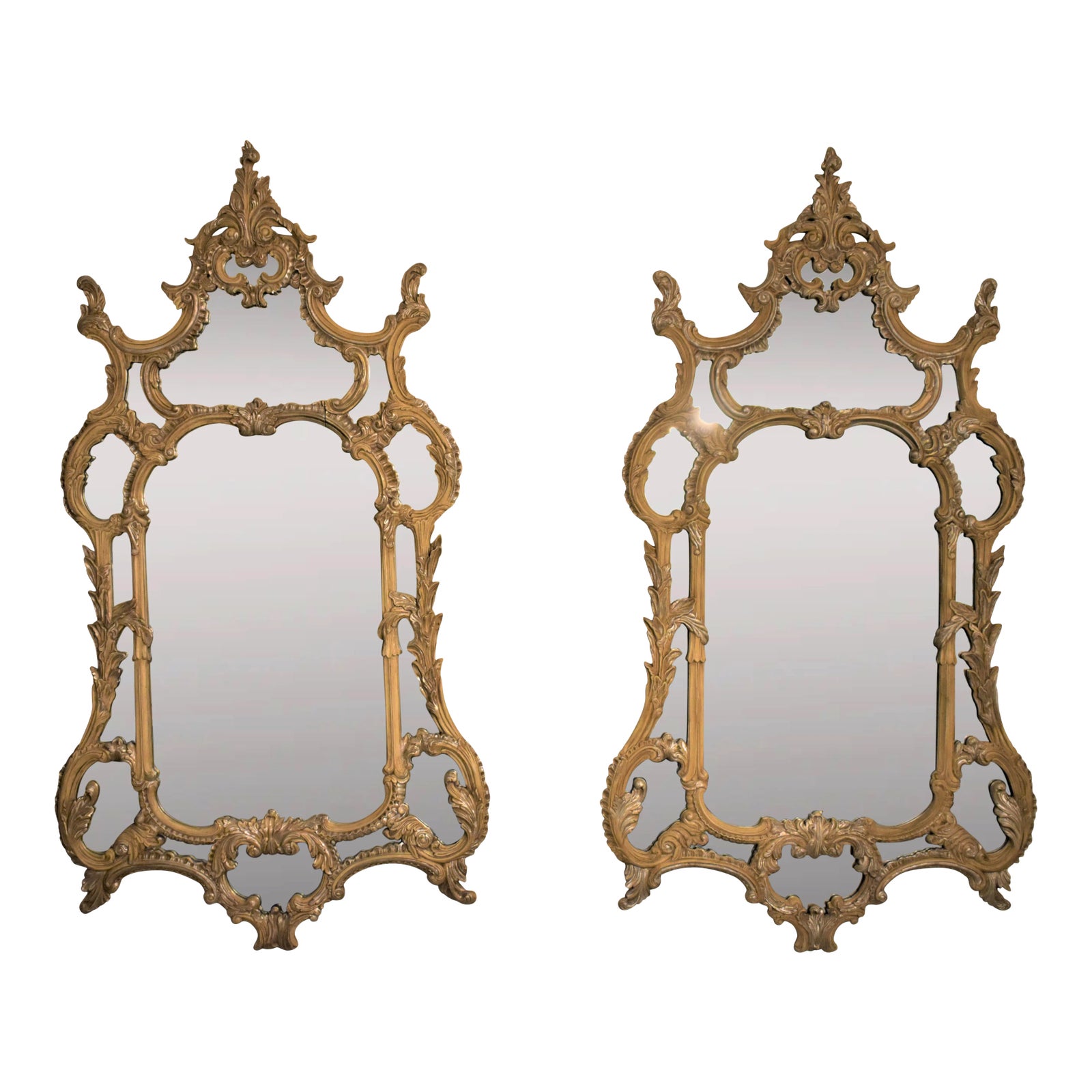 1980s John-Richard Collection Louis XV Style Carved Wall Mirrors - a ...