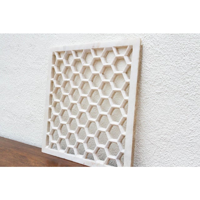 Hand-Carved Honeycomb Marble Panel | Chairish