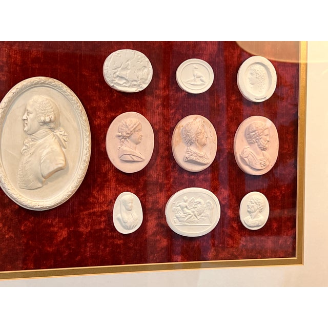 Classical Arrangement of Grand Tour Plaster Intaglios in Giltwood Mated ...