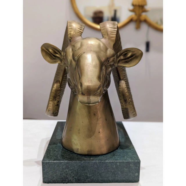 Hollywood Regency Bust Bighorn Ram Bust | Chairish