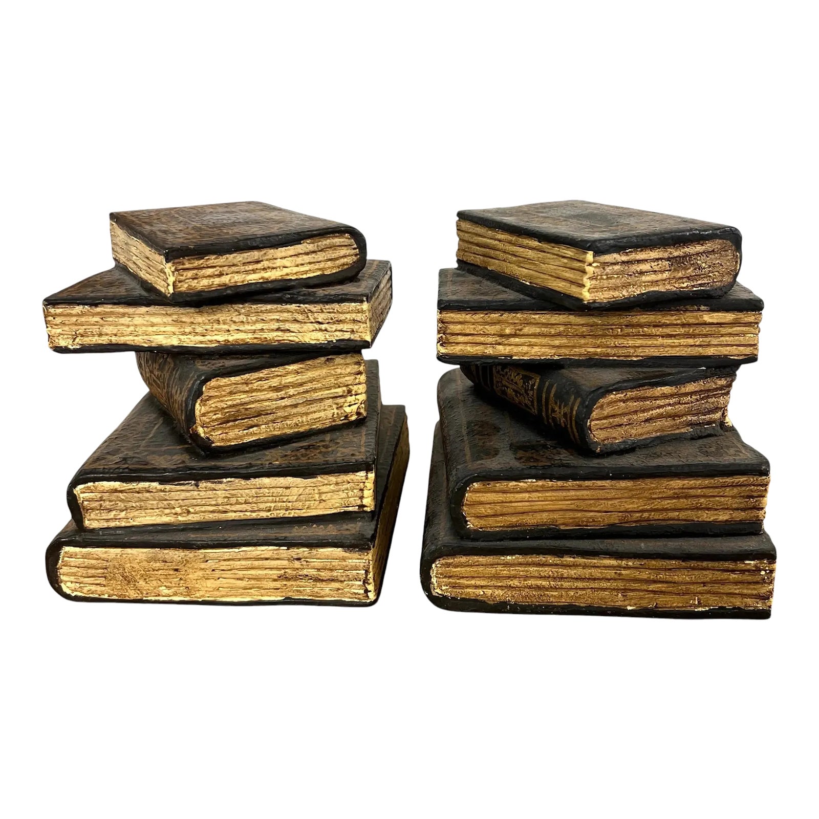 Late 20th-C Neo Classical Style Stacked Faux Books Bookends- a Pair ...