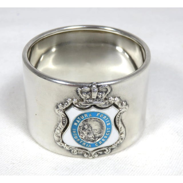 Antique Sterling Silver Enamel Quebec Canada Souvenir Napkin Ring ...
