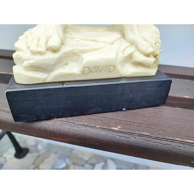 Vintage Alabaster David Garden Statue, 1970s | Chairish