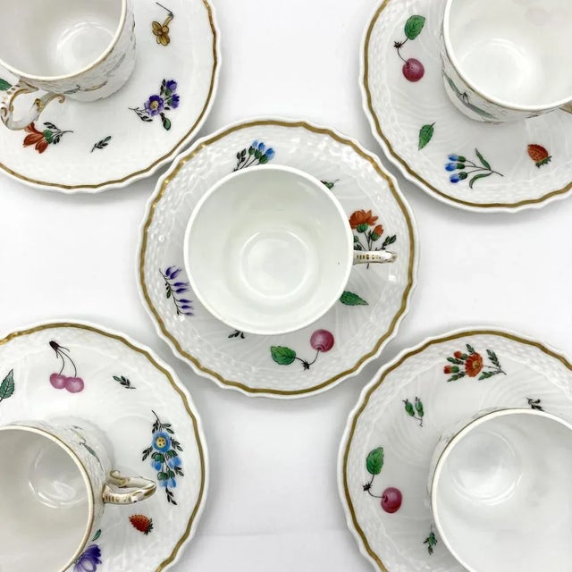Italian Hand Painted Porcelain Coffee Cups and Saucers by Richard ...