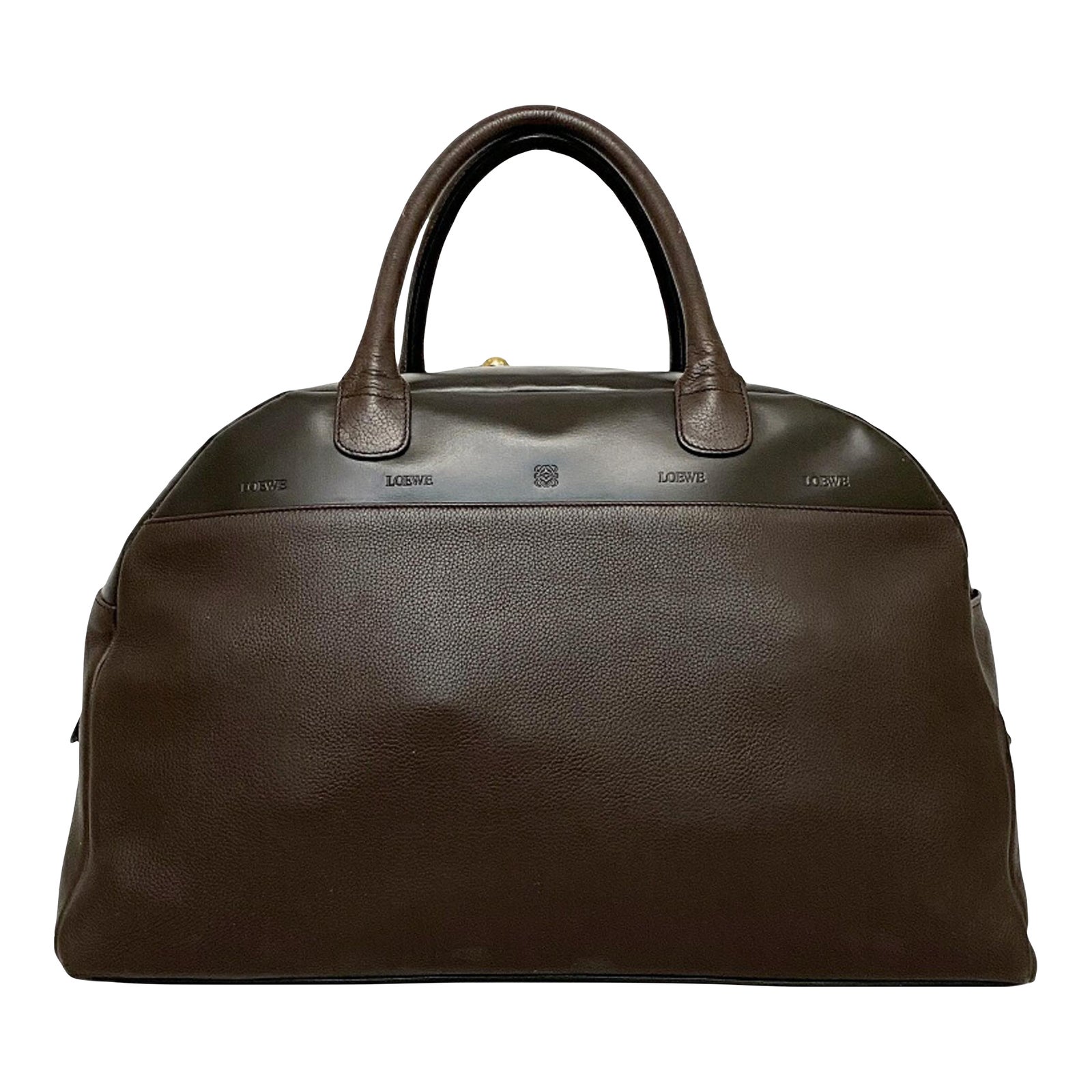 Loewe Boston Bag Brown Anagram Leather Ladies | Chairish