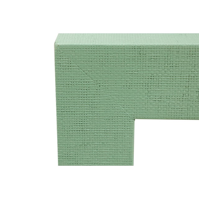 Asian Contemporary Style Mint Colored Raffia Wrapped Coffee Table ...