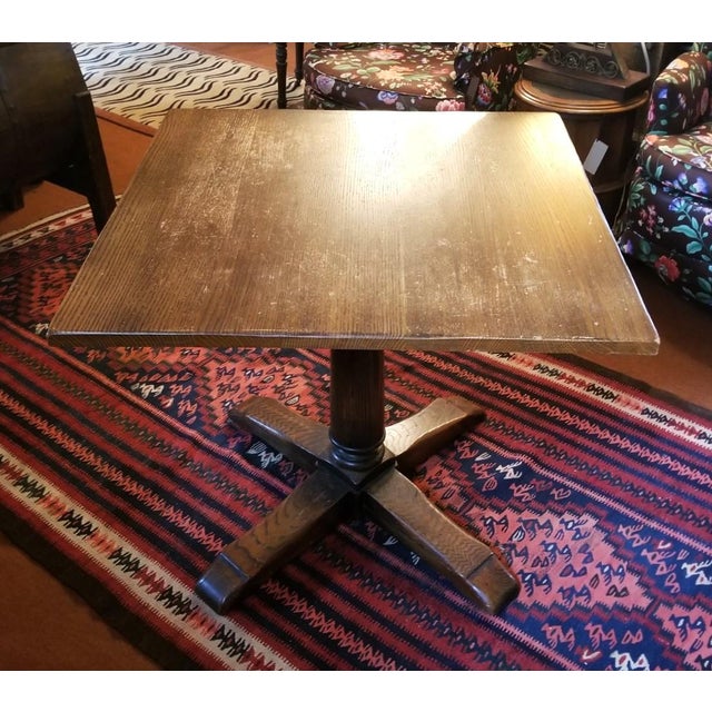 1970s Vintage Solid Oak Square Dining Table | Chairish