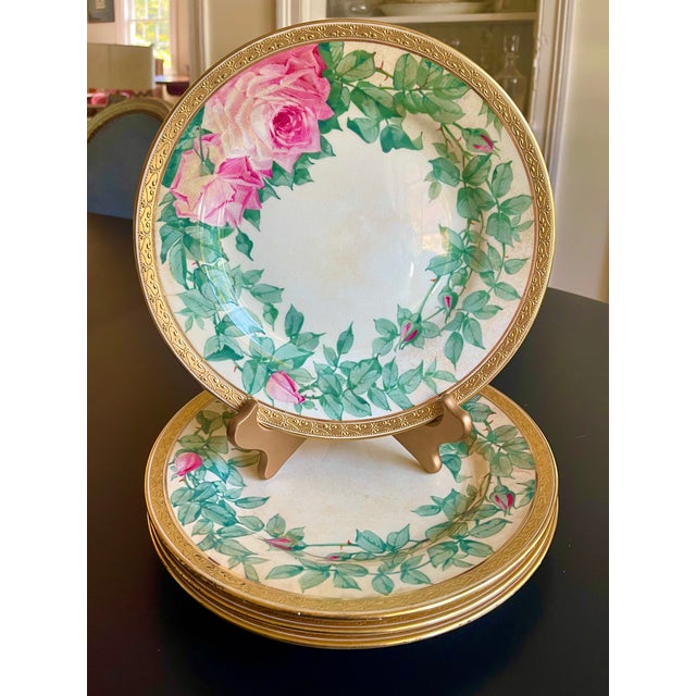 19th C. English Minton Rose Gilt Large Charger Plates -- Set of 4 ...