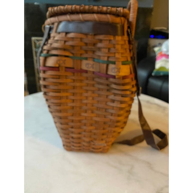 1980s Vintage Fishing Basket Backpack | Chairish
