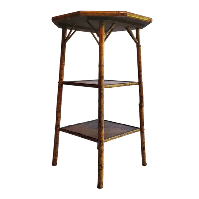 Late 19th Century English Tiger Bamboo Three Tier Octagon Top Table ...