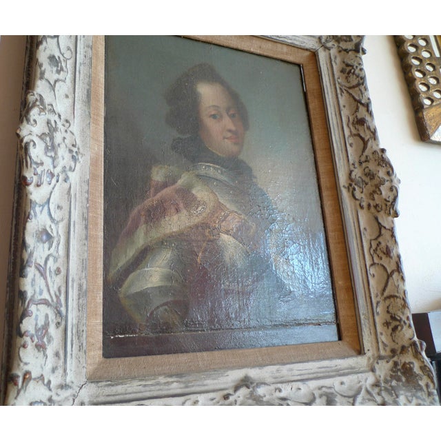 19th Century French Oil Painting of Young Prince in Ermin and Armor ...