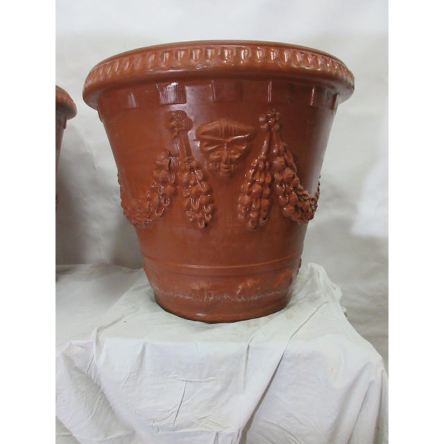 Large Italian Garden Pots - Set of 2 | Chairish