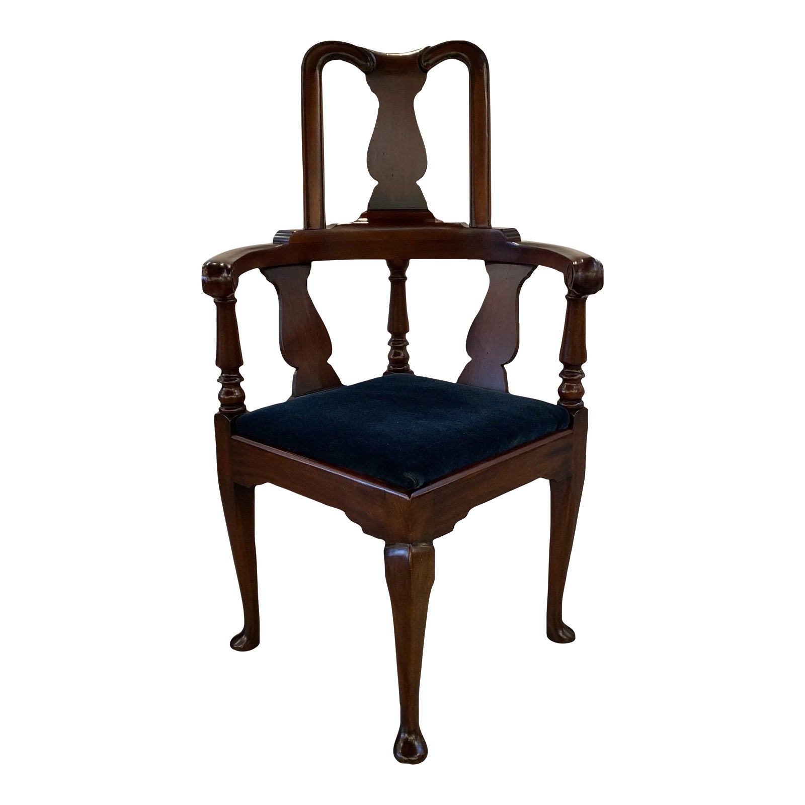 1900 Mahogany High Back Corner Chair | Chairish