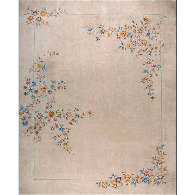 1930s Antique Chinese Art Deco Rug 11' 0'' X 13' 9''. | Chairish