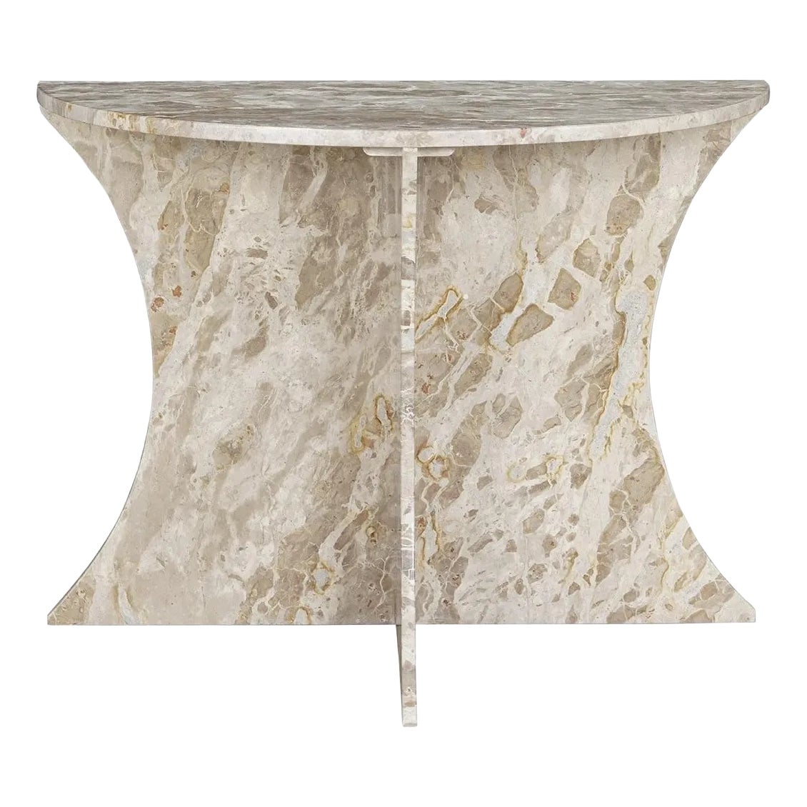 Matthew Izzo Home Crescent Marble Console Table | Chairish