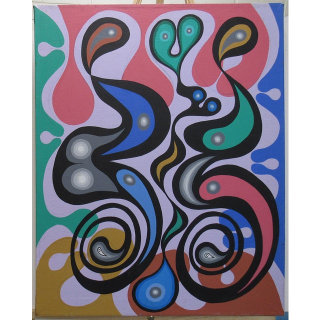 Mid 20th Century Abstract Swirls Oil Painting by Achillo Sullo | Chairish