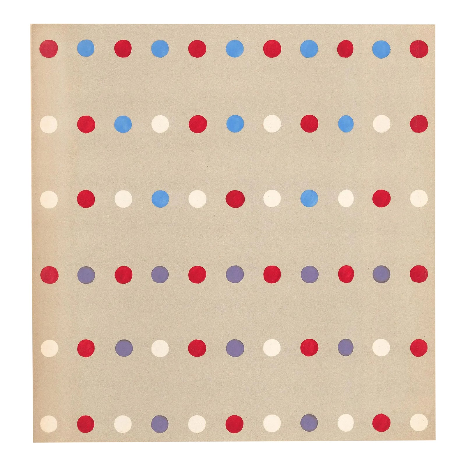 "Party Dots No. 2" Color Grid in Red and Blue Original Print | Chairish