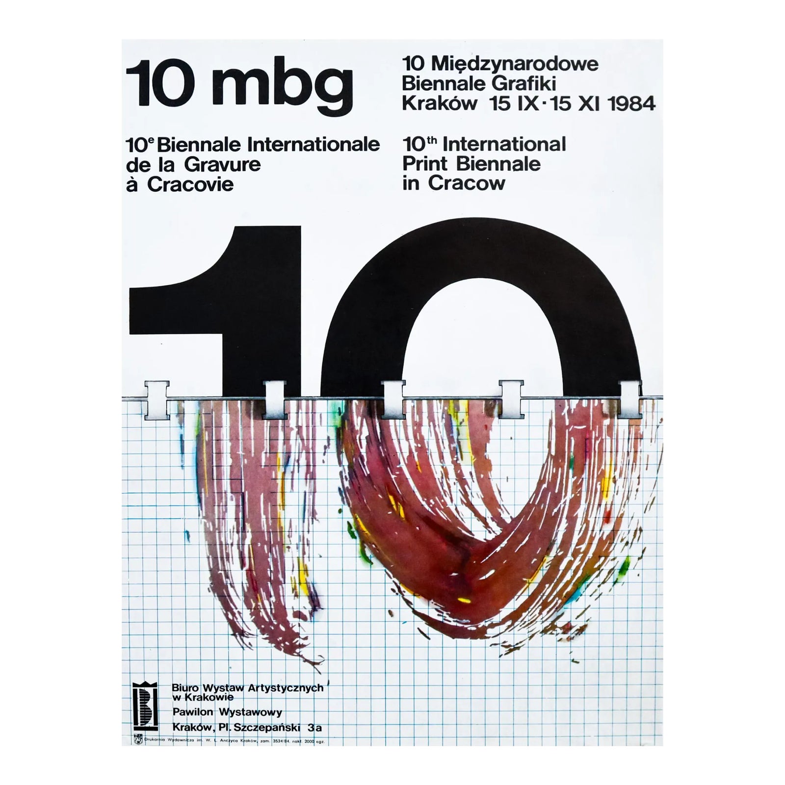1984 Polish Exhibition Poster, 10th International Print Biennale in ...