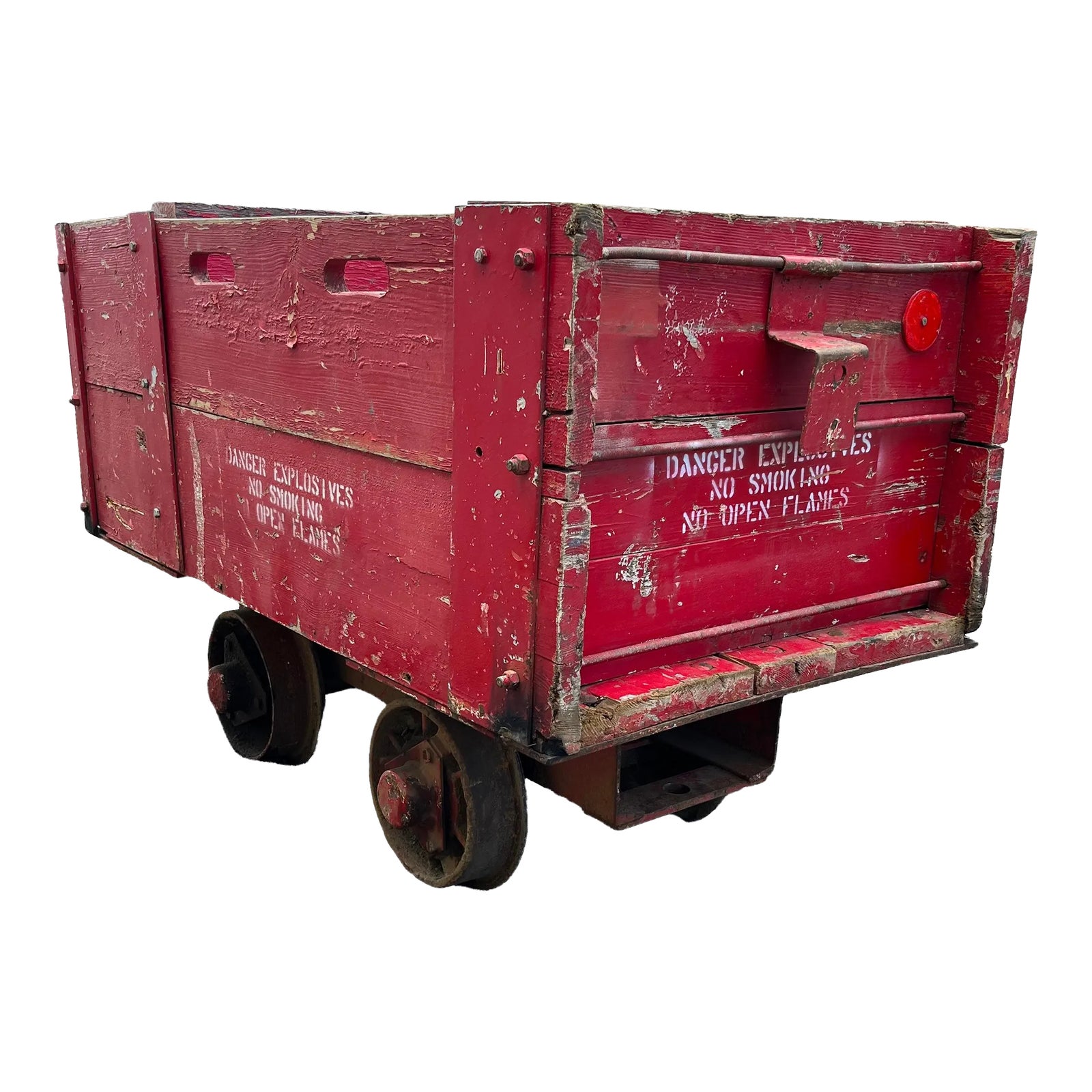 Antique Industrial Mining Ore Cart Dynamite Car | Chairish