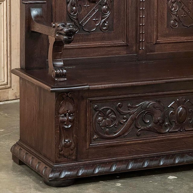 19th Century Flemish Renaissance Hall Bench | Chairish