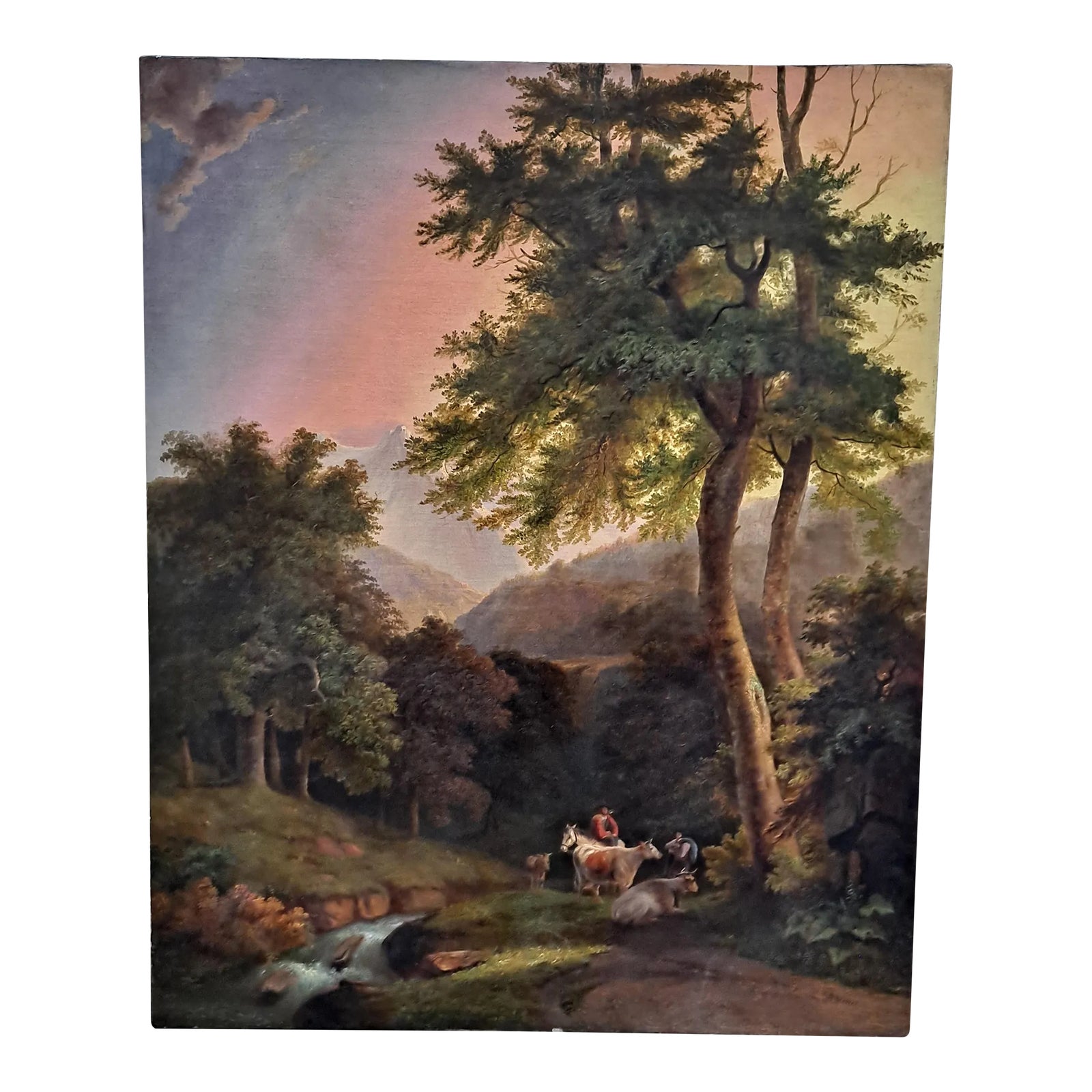 F. Cesare Bimerman (1821-1890) Forest Landscape With Travelers and ...