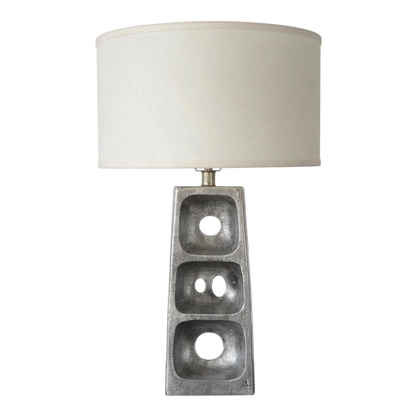 Arteriors Abstract Brutalist Style Metal Table Lamp | Chairish