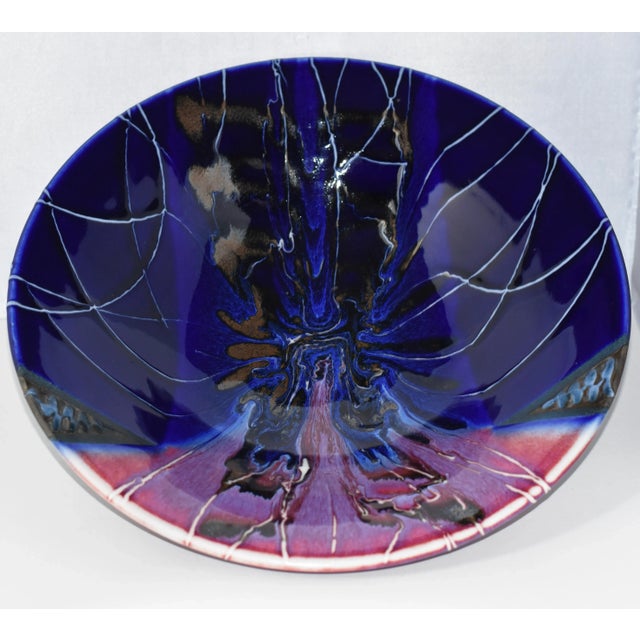 1990s Marc Matsui Handmade Flambé Studio Art Pottery Centerpiece Vessel ...