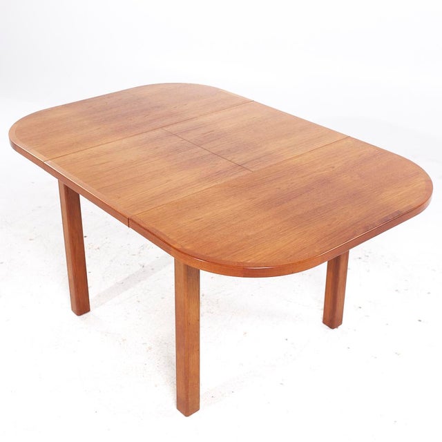 D-Scan Mid Century Teak Hidden Butterfly Leaf Expanding Dining Table ...